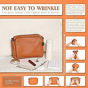 BOBOROI Crossbody Leather Shoulder Bags and Clutches for Women, Women's Purses and Handbags Small Size, Multiple Compartments (brown)