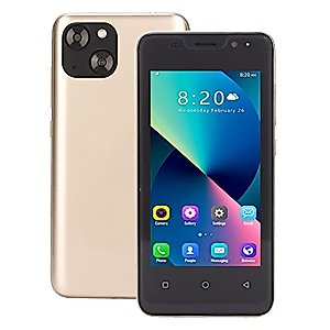 ASHATA I13 Unlocked Android Smartphone, 4.66in HD Screen Unlocked Cellphone, 1GB 8GB, Support 128G Storage, 5MP 8MP Camera, Dual Cards Dual Standby, 3000mAh Fast Charging (Gold)