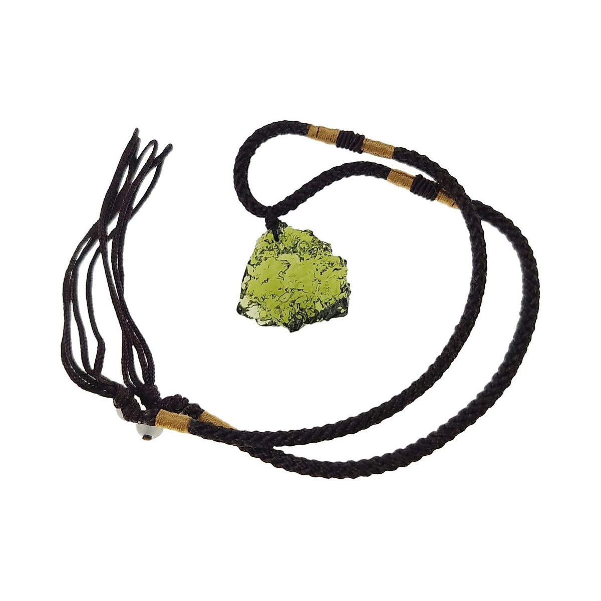 Moldavite Crystal Necklace for Men Women, Handmade Irregular Stone Pendant Crystal Energy Stone