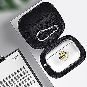Idocolors Cartoon AirPods Case Compatible with AirPods Pro/3 for Girls Boys,Cute Creative Cases,Clear Smooth TPU Silicone Shockproof Dustproof Cover, Avocado Pattern Case with Keychain