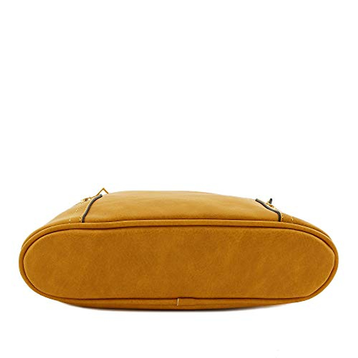 ALYSSA Triple Zip Pocket Large Crossbody Bag (Mustard)