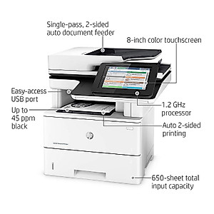 HP LaserJet Enterprise M527dn Multifunction Laser Printer with Built in Ethernet and Duplex Printing (Renewed)