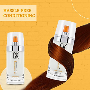 GK HAIR Global Keratin Leave-In Conditioner Detangler Spray 120 ml - For Dry, Damaged and Frizzy Hair Protection With Organic Natural Oil Strength & Shine | Hydrating Smoothing Styler