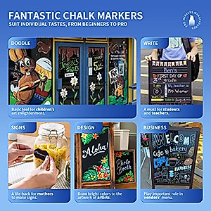 SILENART White Liquid Chalk Markers - Chalk Markers White - White Dry Erase Markers Pen - for Chalkboard Signs, Windows, Blackboard, Glass - 3-6mm Chisel Tip, 3mm Fine Tip