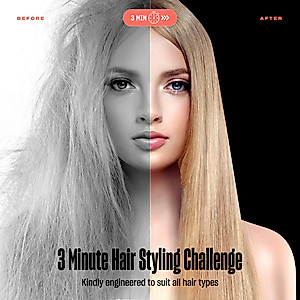 BeKind Anion 30-in-1 Hair Straightener Brush, Built in Upgraded Anion Feature, 15s Fast Heat-up, Multiple Temperature Settings (from 265℉ to 450℉) with Anti-Scald Design, Gifts for Girls Women