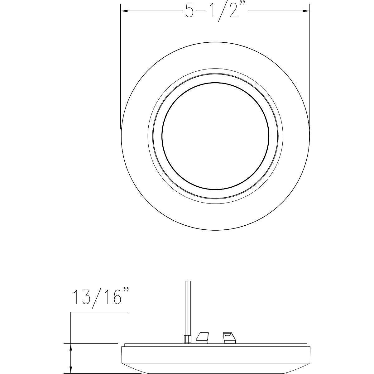 Progress Lighting 5-1/2" Emblem Collection Surface Mount LED, Aluminum in White