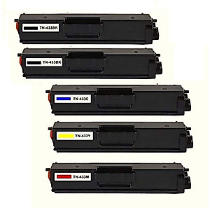 Calitoner Compatible Toner Cartridges Replacement for Brother TN433 Use for Printers HL-L8260,8360CDW-(5 Pack)