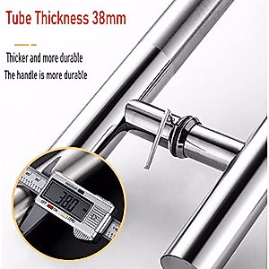 SUCHETA 50-120cm Push Pull Handle for Sliding Door,Brushed Stainless Steel Pull Push Modern Door Handles/Glass Handles,Interior or Exterior,Modern Style (Size : 120x80CM)