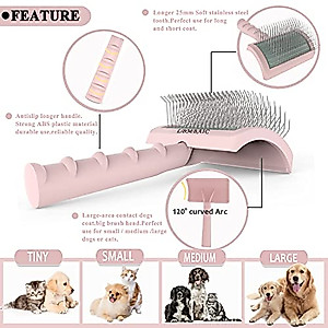 LBMBAIC Slicker brush for dogs with super denser soft extral long pin slicker dog brush for thick and long hair doodle and poodle brush fluff,detangle and style.Goldendoodle Long Pin Brush for Dogs.25mm(1'')