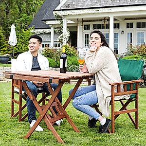 BYER OF MAINE - Pangean Roll Top Folding Wood Table, Hardwood Portable Table for Bistro, Deck, or Camping, Use Indoors or Outdoors