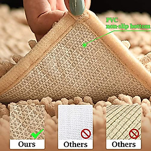 RUN HELIX Bathroom Rugs Sets 3 Piece, Bath Rugs for Bathroom, Bath Mats, Bathroom Sets,Extra Soft and Absorbent Shaggy Rugs, Machine Washable Bath Mat Set for Tub, Shower, and Bathroom, Beige