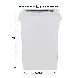 YOUR CHAIR COVERS - 23 Gallon Spandex Slim Jim Narrow Trash Can Cover - White