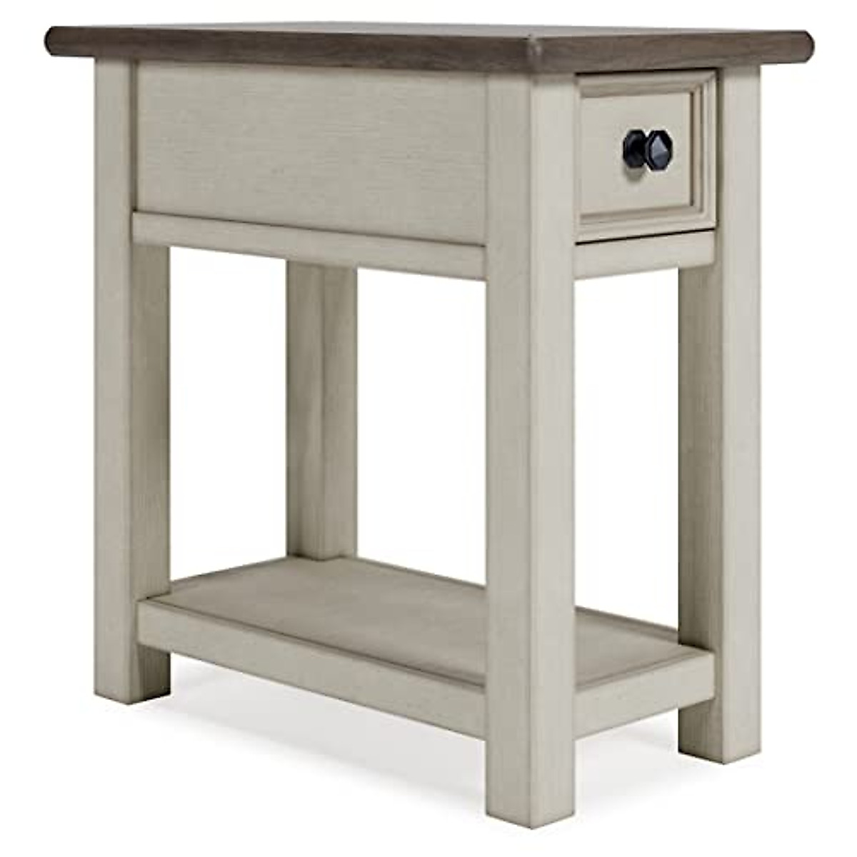 Signature Design by Ashley Bolanburg Chair Side End Table, 14"W x 24"D x 24"H, Whitewash