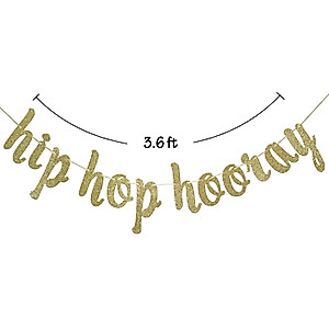 Hip Hop Hooray Gold Glitter Banner