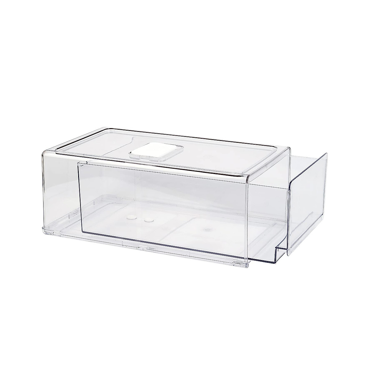 GREENTEC Pull Out Freezer Drawer, Stackable Refrigerator Organizer Drawer, Organizing Bin, Clear Storage Container for Food, Kitchen, Closet, BPA Free, XL