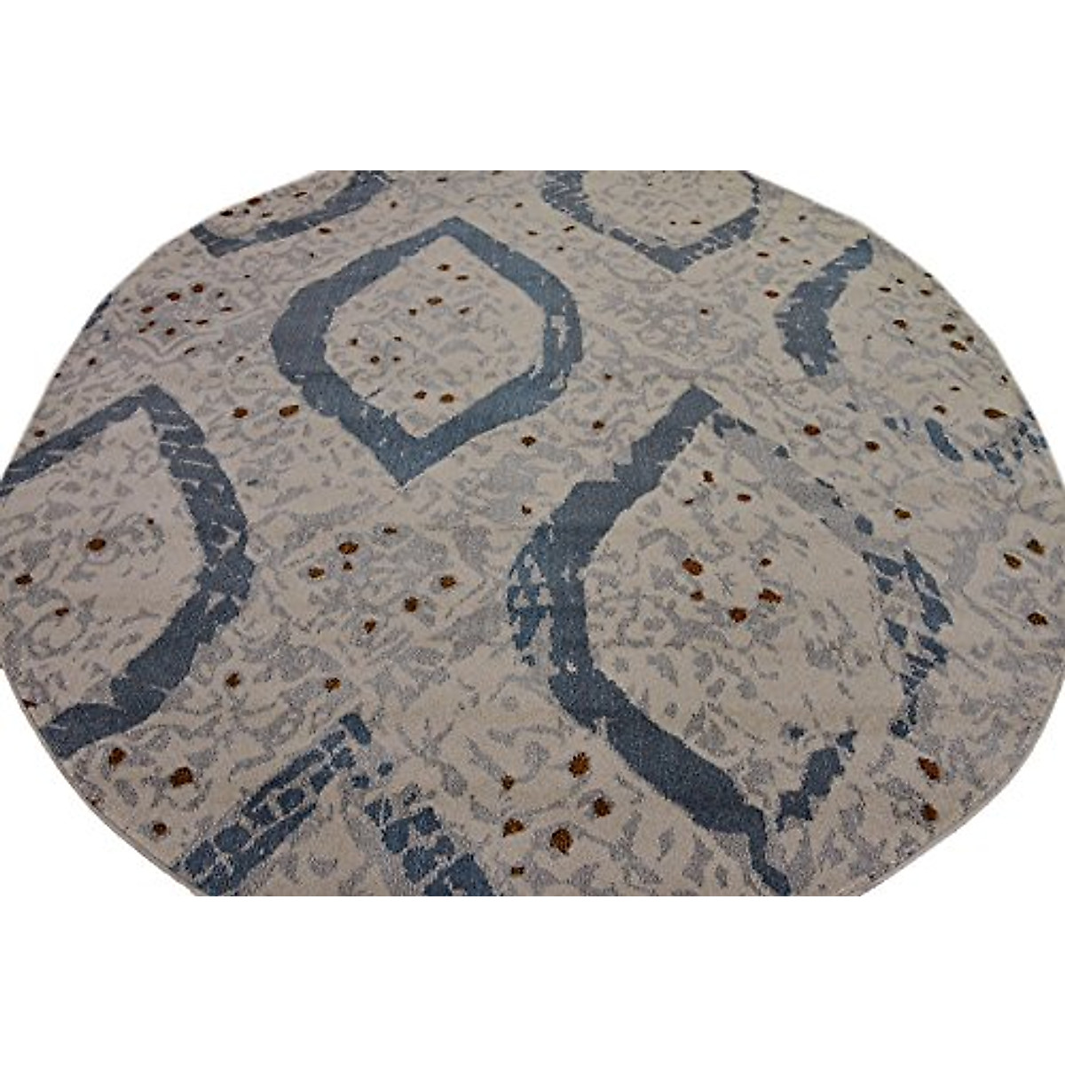 Unique Loom Estrella Collection Modern Abstract Cream Round Rug (8' 0 x 8' 0)