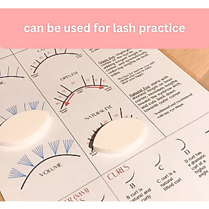 BELLEMORY Lash Mapping Chart - Eyelash Extension Beginner Training and Practice Chart, Eyelash Extension Curl and Diameter Sheet for Lash Kit (1 PC Beginner Lash Map Chart)