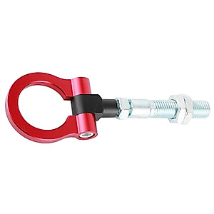 for 2017 for Tow Hook Tow Hook, Heavy Duty Car Racing Tow Hook Red Folding Ring Refitting Front Auto Trailer Accessory Fit for 2012‑2017(Red)
