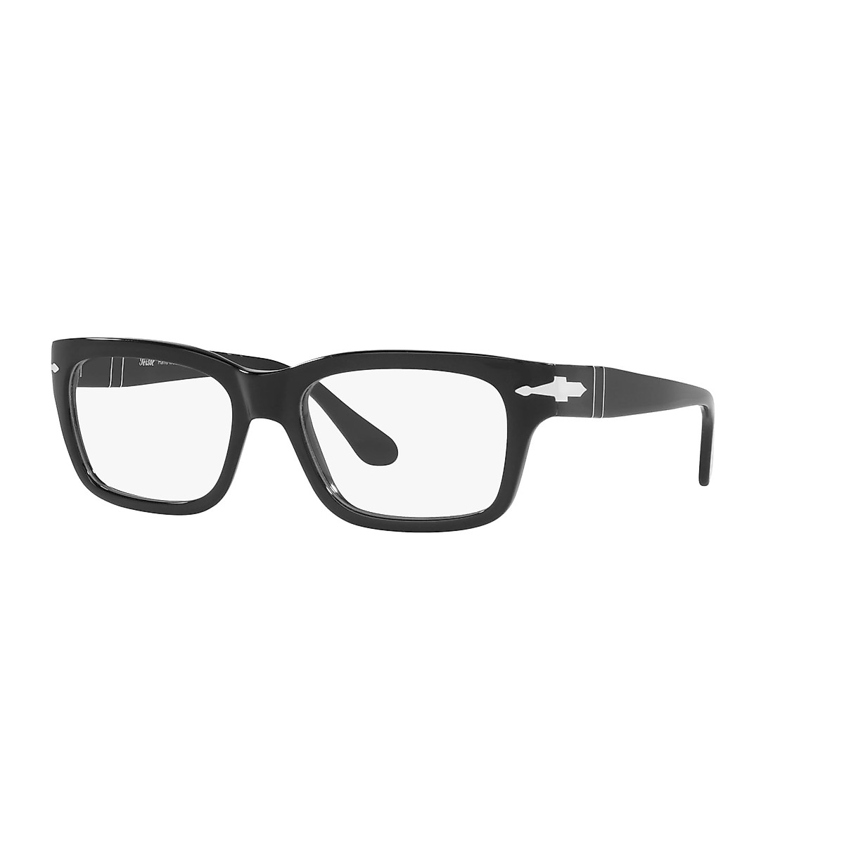 Persol PO3301V Rectangular Prescription Eyewear Frames, Black/Demo Lens, 57 mm