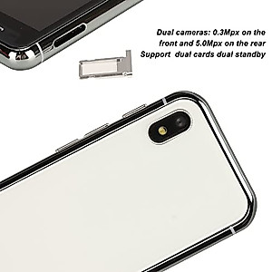 ASHATA Unlocked Mini Smartphone, S9 4G Smartphone 2.5 Inch Dual Sim Cell Phone Student Pocket Cellphone, Support WiFi Bluetooth Hotspot, 2GB 8GB,Gifts for Students,Kids(White)