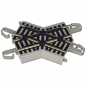 Bachmann Trains - Snap-Fit E-Z TRACK 45 DEGREE CROSSING (1/card) - NICKEL SILVER Rail With Gray Roadbed - HO Scale