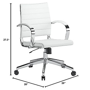 Modway Jive Office Chair, Mid Back, White