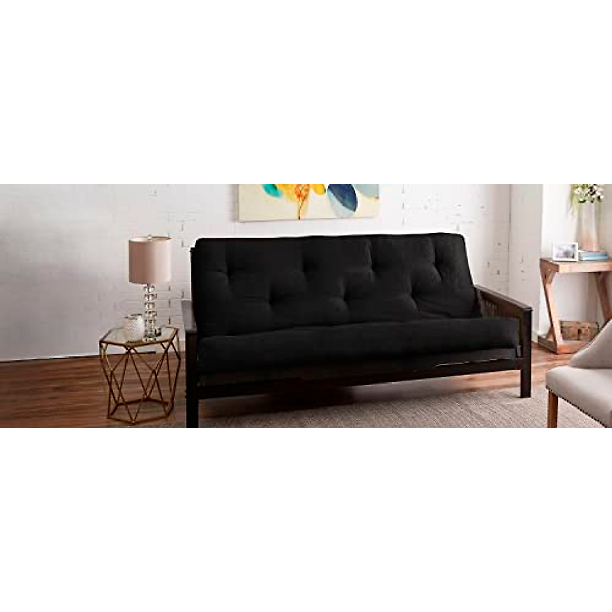 Trupedic x Mozaic - 10 inch Full Size Standard Futon Mattress (Frame Not Included) | Barcelona Black | Great for Kid's Rooms or Guest Areas - Many Color Options