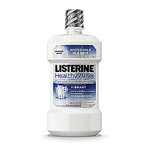 Listerine Healthy Vibrant Multi-Action Fluoride Mouth Rinse, Foaming Anticavity Mouthwash For Whitening Teeth and Fighting Bad Breath, Clean Mint, 32 Fl Oz