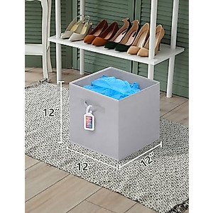 ECLAT Shoe Covers Box 12 Inch Storage Cubes- 1 Pack Foldable Shoe Booties Holder, Dispenser Bin for Guest, Homeowner, Realtor, Open House, Real Estate Agent Supplies, Light Gray
