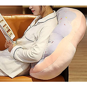 ChezMax Round Donut Pillow Print Decorative Comfortable Soft Plush Funny Food Shaped Pad Seat Back Stuffed Cushion Adult and Kids for Couch Chair Floor Sofa Chocolate