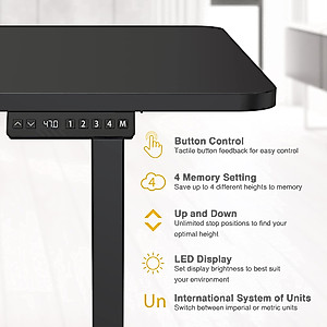 AVLT 47" Electric Standing Desk (3 ft 11 inches) L Shaped Sit Stand Desk Height Adjustable with Swappable Mid Foot Design - 3 Leg Motorized Corner Desk - Frame Only - Black