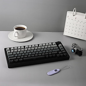 MONSGEEK M1W V3 Aluminum Mechanical Keyboard 75% RGB Hot-swappable Gaming Keyboard with Knob, 6000 mAH RGB Gradient Black Custom with PBT Double Shot Keycaps Rosewood Switch
