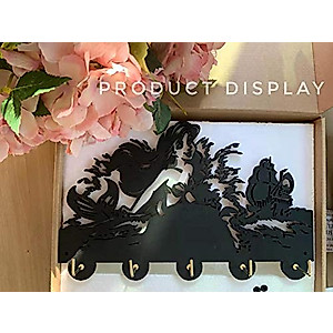 Disney Mermaid Cartoon Animation Key Hooks- Clothes Hooks, Wood Key Holders for Entryway,Kitchen,Living Room ,Child Gift.