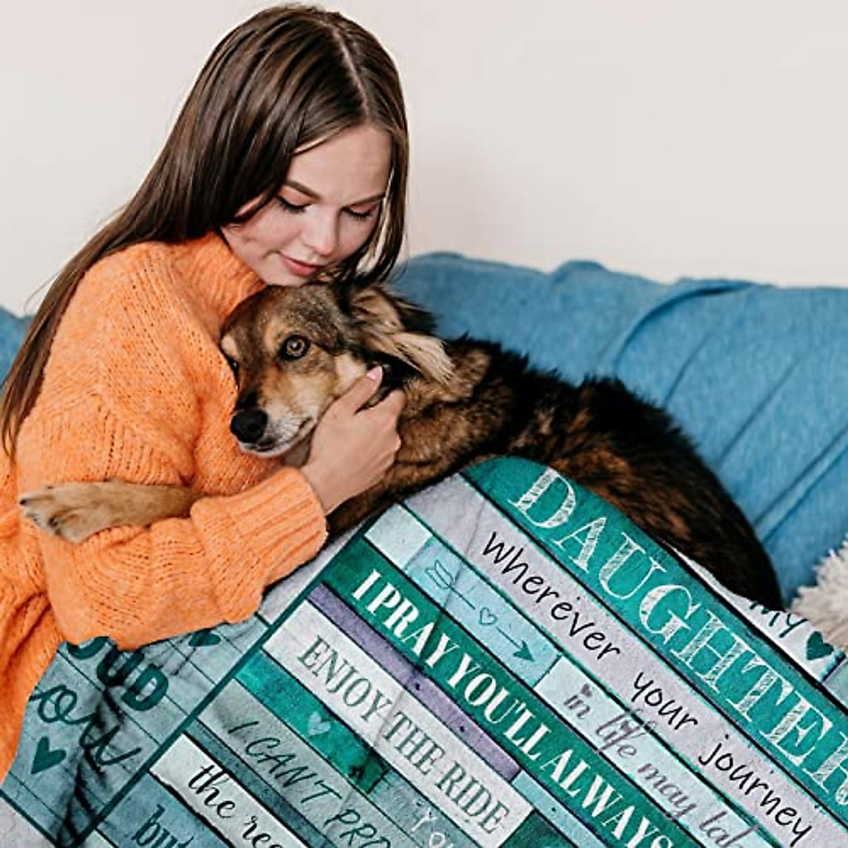 Jnufoju Gifts for Daughter - Daughter Gift from Mom - Mothers Day Daughter Gifts from Mother - Birthday Gifts for Daughter Adult - Daughter Birthday Gifts Ideas - Throw Blanket 60 x 50 inch