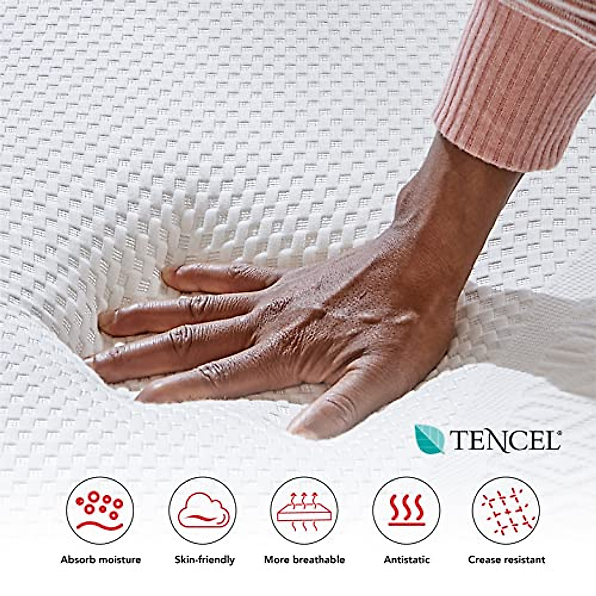 MLILY King Mattress, Manchester United 12 Inch Memory Foam Bamboo Charcoal Mattress, Cool Sleep & Pressure Relief, Made in USA, White