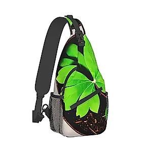 St Patricks Day Leaves High Storage Capacity Chest Bag Diagonally Sling Backpack Crossbody Shoulder Bag For Men Women