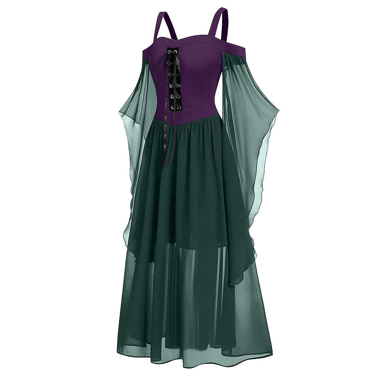 Renaissance Faire Costume Women Butterfly Sleeve Chest Braces Ren Faire Corset Little Red Riding Hood Costume Women Costume for Women Renaissance Accessories Women Black Gothic Dress（2-Navy,5X-Large）