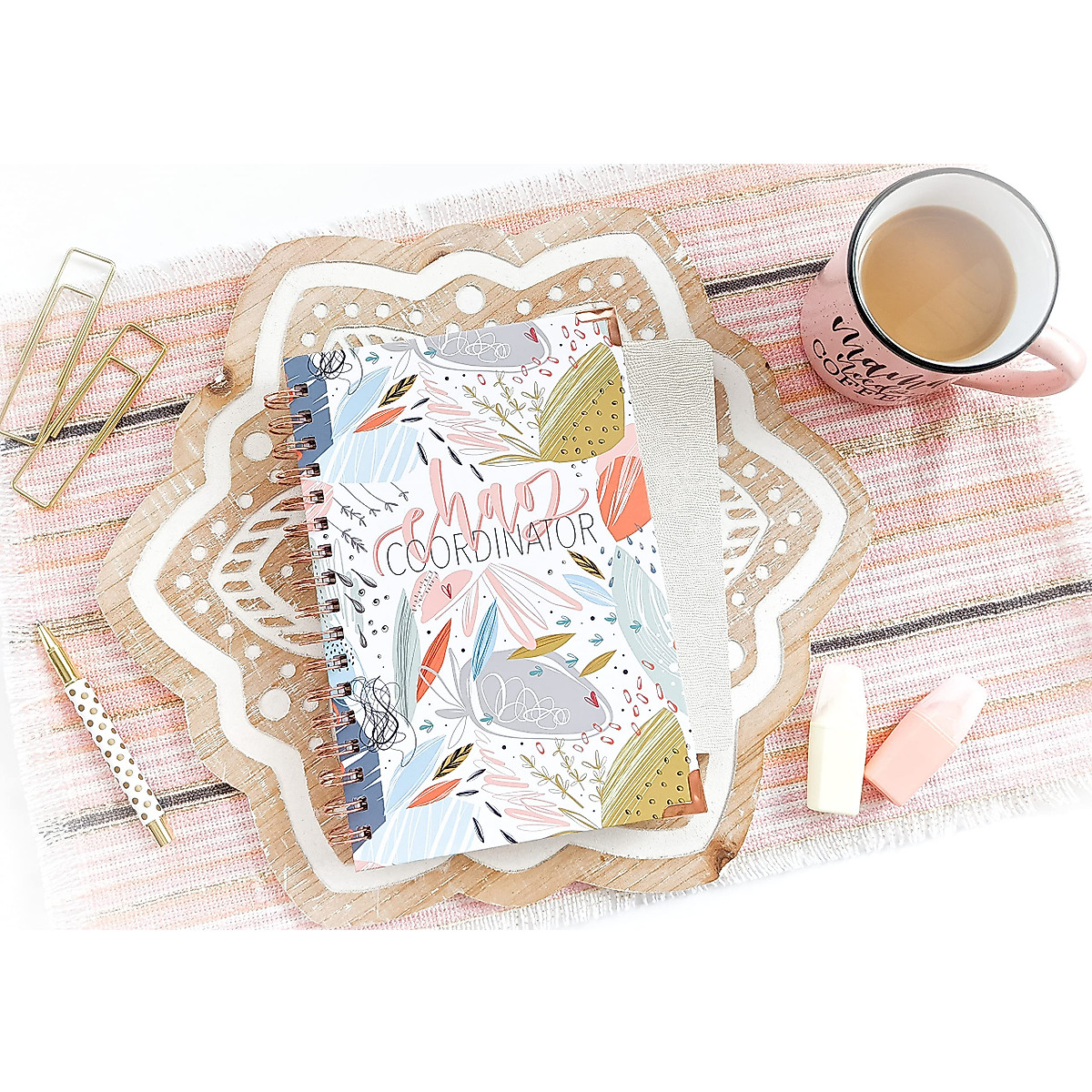 To Do List Notebook - Chaos Coordinator by June & Lucy (Rose Gold Spiral & Corner Protectors)