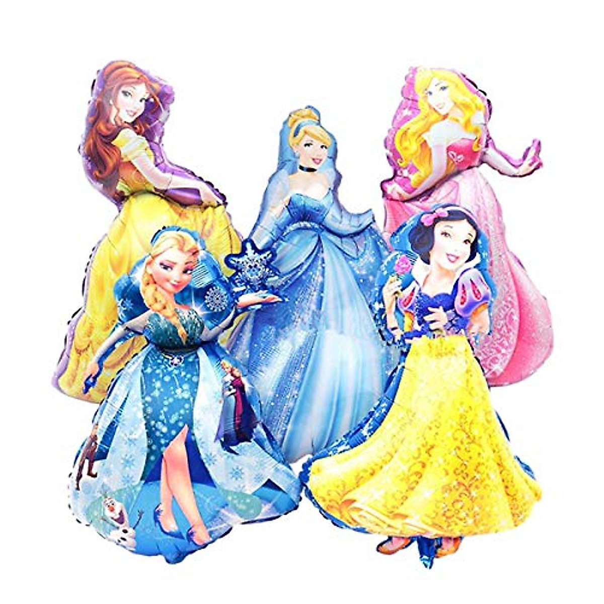 5 pcs Disney Princess balloons, disney-themed party supplies, Kids Birthday Party decorations.