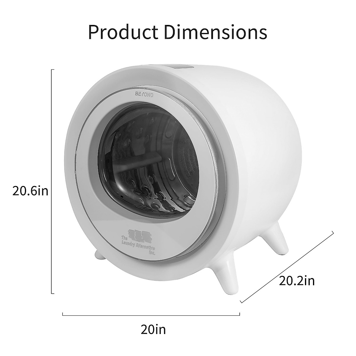 Beyond AI Portable Compact Lightweight Tumble Dryer (White)