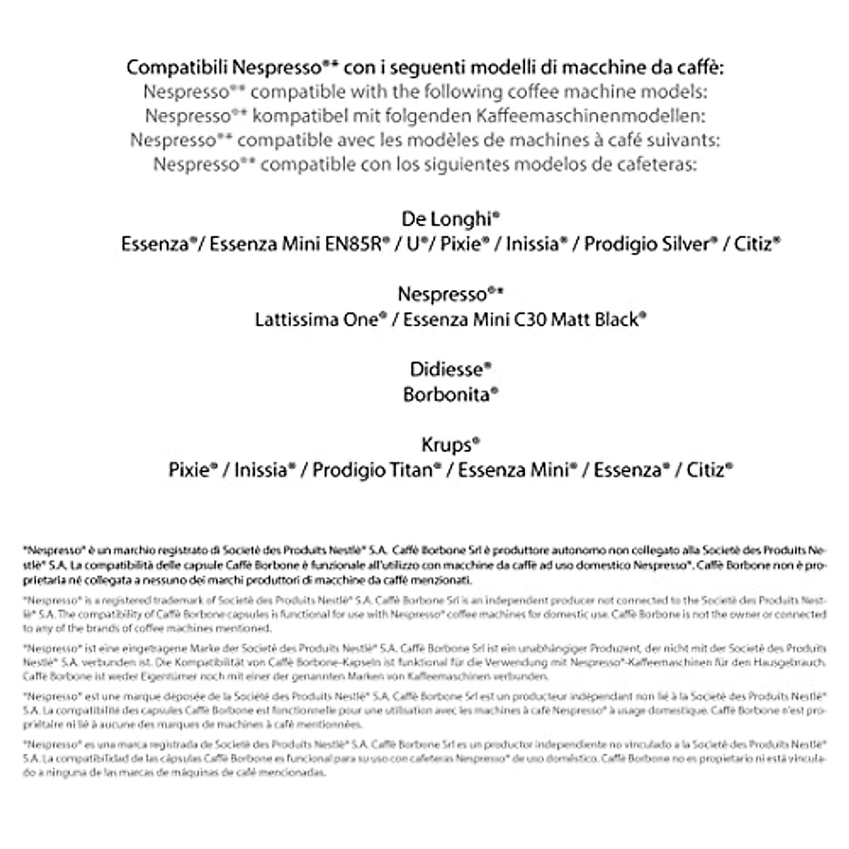 Caffe Borbone Compatible Nespresso 100 Espresso Pods Red Blend, NOT COMPATIBLE with Vertuo, Creamy Espresso with Deliciously Persistent Flavor, Roasted and Freshly Packaged in Italy