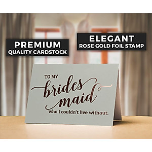 Wedding Party Thank You Cards - Rose Gold Foil Stamped Letterpress - 13 Cards + Envelopes Included for Bridal Party