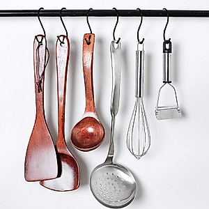 WHITECLOUDZ 30 Pack Black S Hooks for Hanging Plants, Metal Hooks for Hanging, S Hooks for Hanging Heavy Duty, Durable S Shaped Kitchen Hooks for Kitchenware, Pots, Utensils, Clothes & Bags