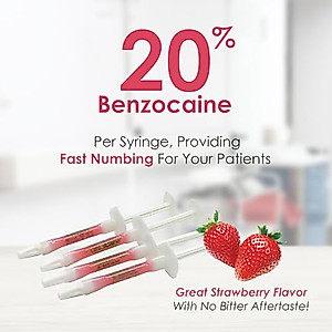 Prophy Magic Oral Anesthetic Gel in Syringe by GINGICaine, 1.2ml Strawberry Flavored Oral Anesthetic Gel for Smooth Local Anesthetic Application