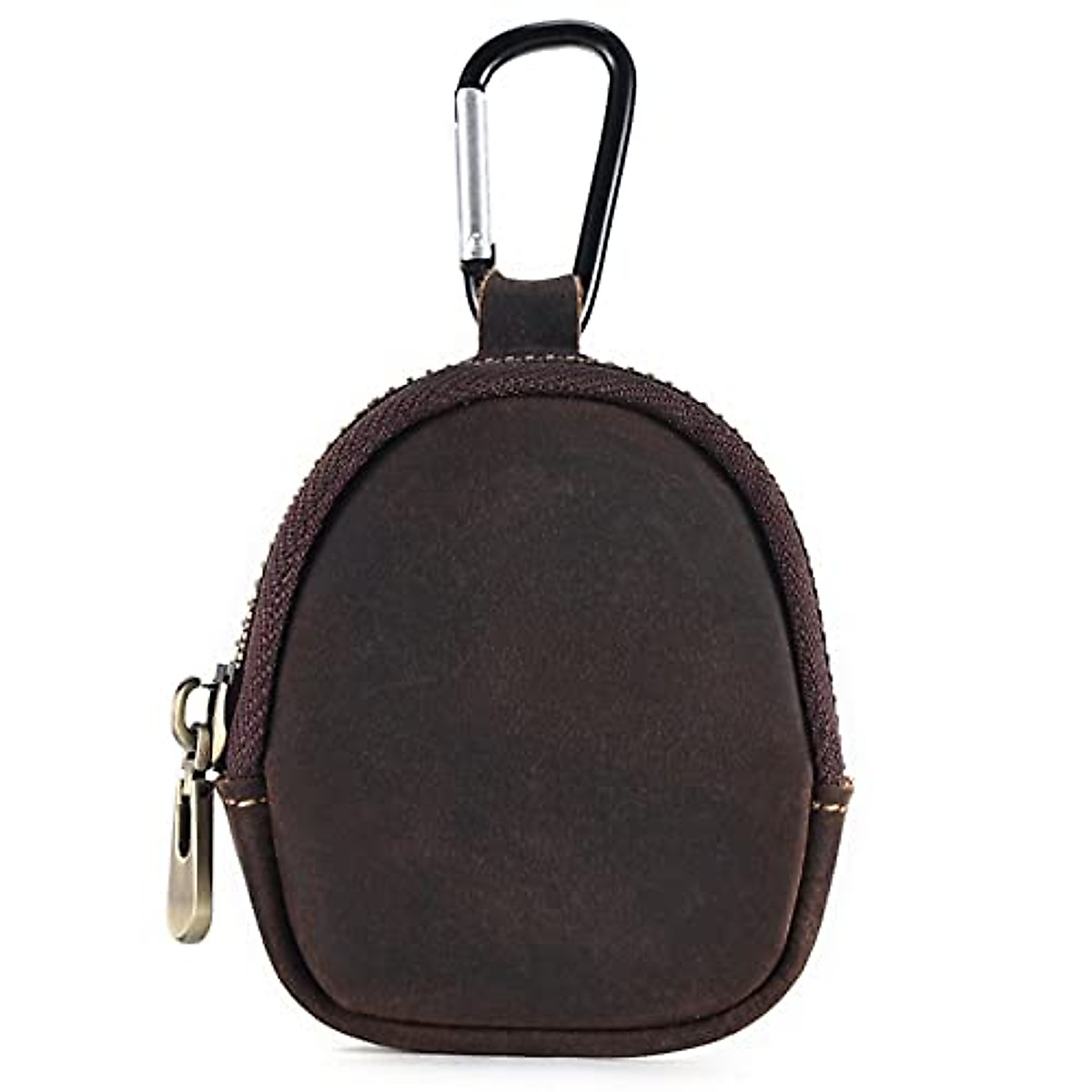 Tomcrazy Coins Mini Backpack Bag Genuine Leather Carrying Case for AirPods Pro 2 1 3, Galaxy Buds, Sony LinkBuds S WF-L900 WF-1000XM4 Cover, Car Keys, Access Card Keychain (Coffee)