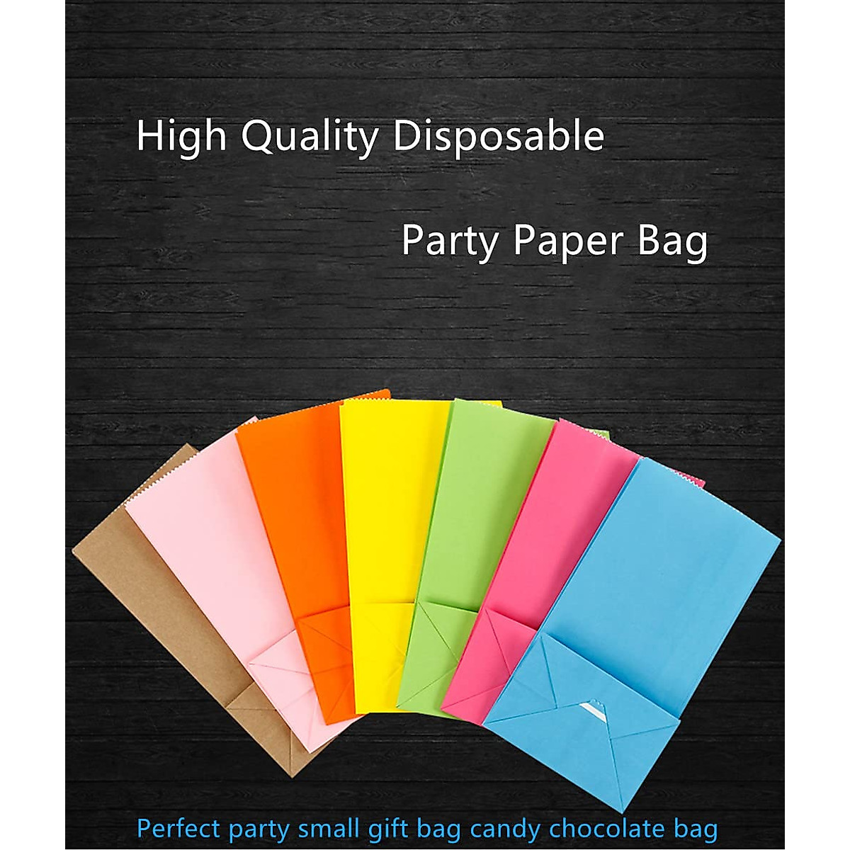 EMAAN Orange Party Gift Paper Bag 5.1 x 3.1 x 9.4 inches for Birthday, Wedding, Halloween Party (24 Count)