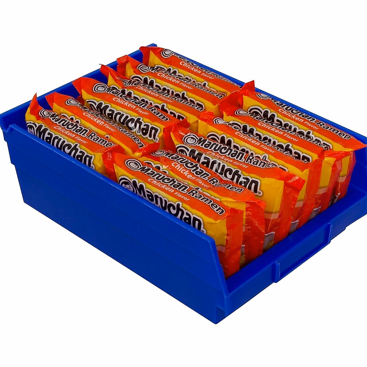 Akro-Mils 30150 Plastic Shelf Bins, Heavy Duty Storage Bins for Garage, Closet, and Drawer Organization, 12-Inch x 6-1/2-Inch x 4-Inch, Blue, 12-Pack