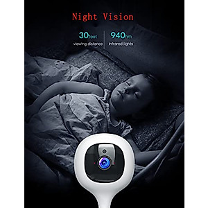 Baby Monitor 1080P FHD WiFi Security Indoor Camera Smart Pet Camera 103° Wide-Angle Two-Way Audio, 940nm Night Vision,Motion Detection, Compatible with Alexa