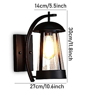 TONPOP Outdoor Lighting Fixture Wall Lamp Minimalist Creativity Wall Lighting Black High Temperature Baking Paint Sconce Wall Lights E27 Base for Doorway Balcony Staircase Courtyard