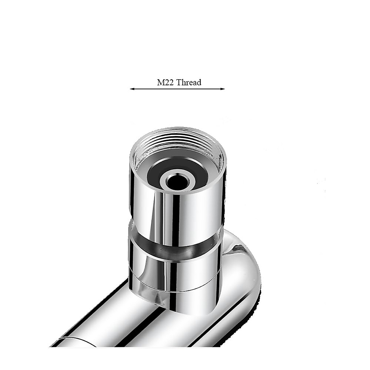 CONOB 4 in 1 Chrome Large Kitchen Faucet Spray Head, Multifunction Aerator for Bathroom Sink Faucet, M22 Female Thread, 360 Swivel Smooth Rotation